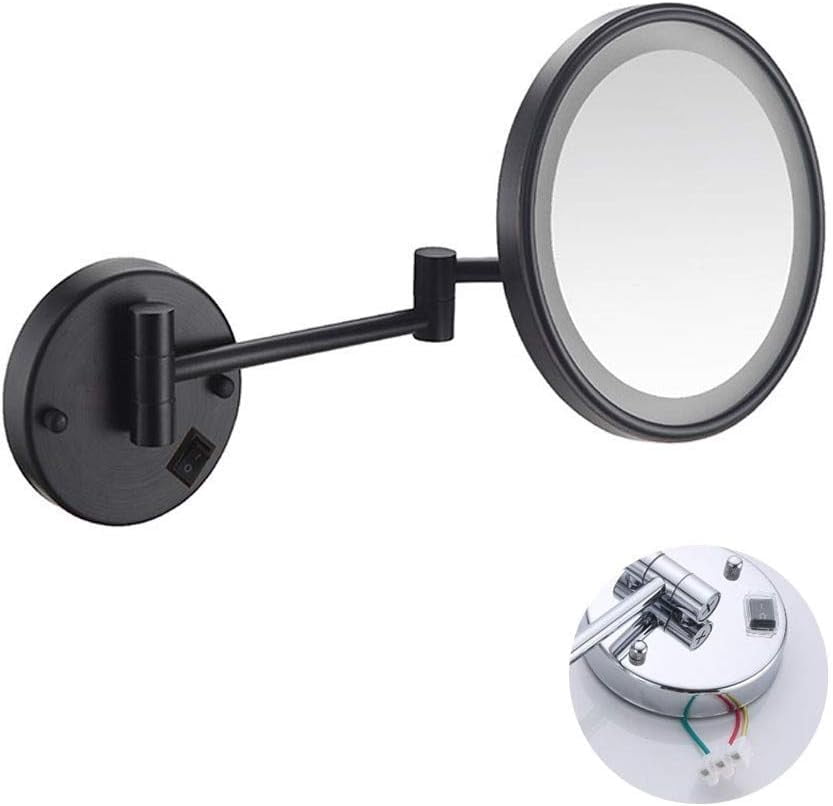 Makeup with LED Light Shaving Wall Mounted 3X Magnification Extendable ...