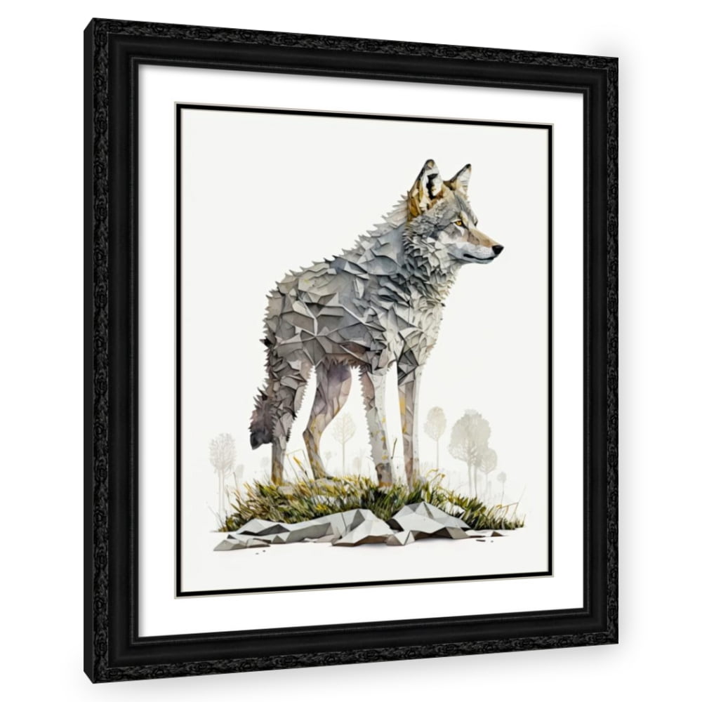 Maki 12x14 Black Ornate Wood Framed With Double Matting Wall Art Titled - Stance Of An Alpha ...