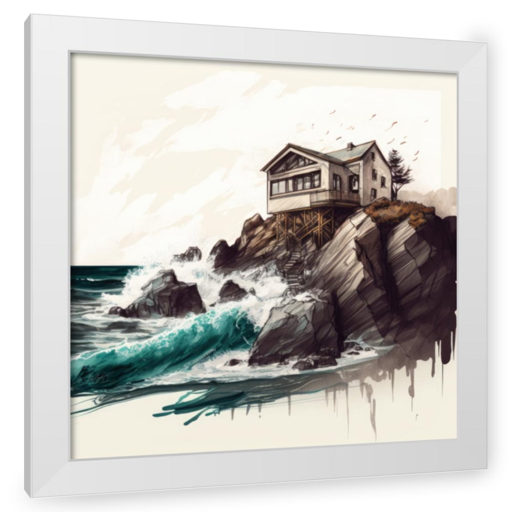 Maki 15x15 White Modern Wood Framed Wall Art Titled - Castaway Iv ...