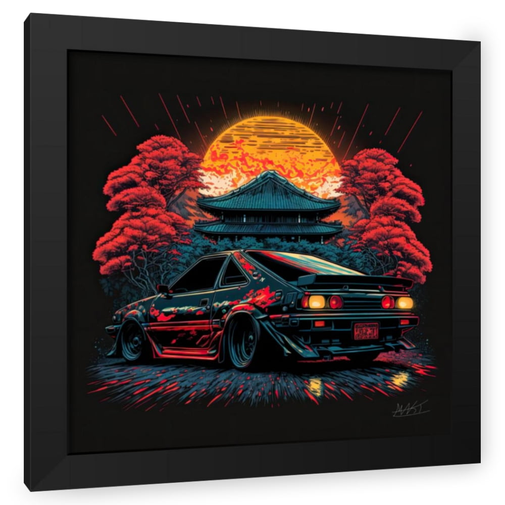 Maki 20x20 Black Modern Wood Framed Wall Art Titled - Toyota Ae86 Retro ...