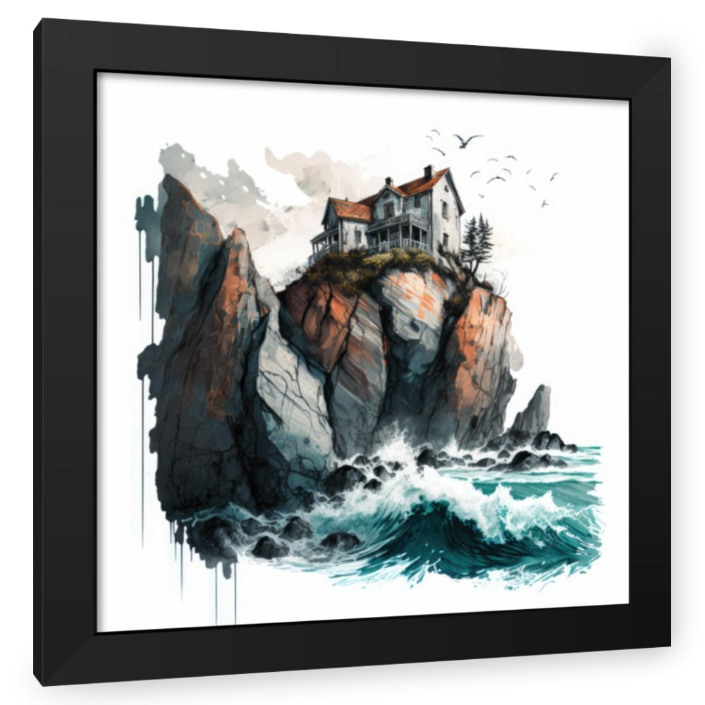 Maki 26x26 Black Modern Wood Framed Wall Art Titled - Castaway Ii ...