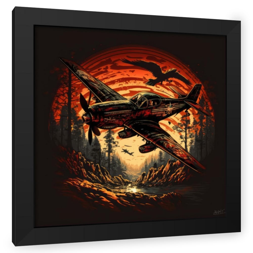 Maki 26x26 Black Modern Wood Framed Wall Art Titled - Classic Airborne ...