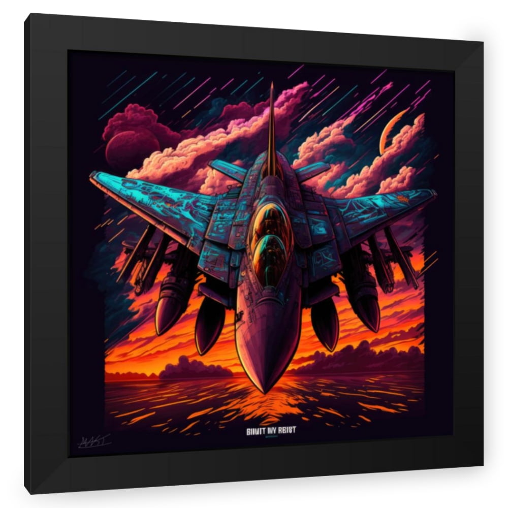 Maki 26x26 Black Modern Wood Framed Wall Art Titled - Modern Airborne ...