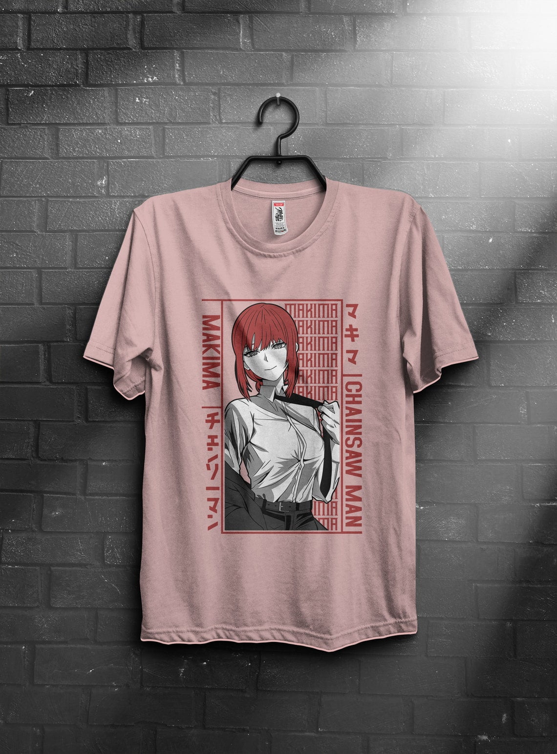 Makima T-shirt, Chainsaw Man Manga Anime Shirt,Charcoal color,size 2XL ...