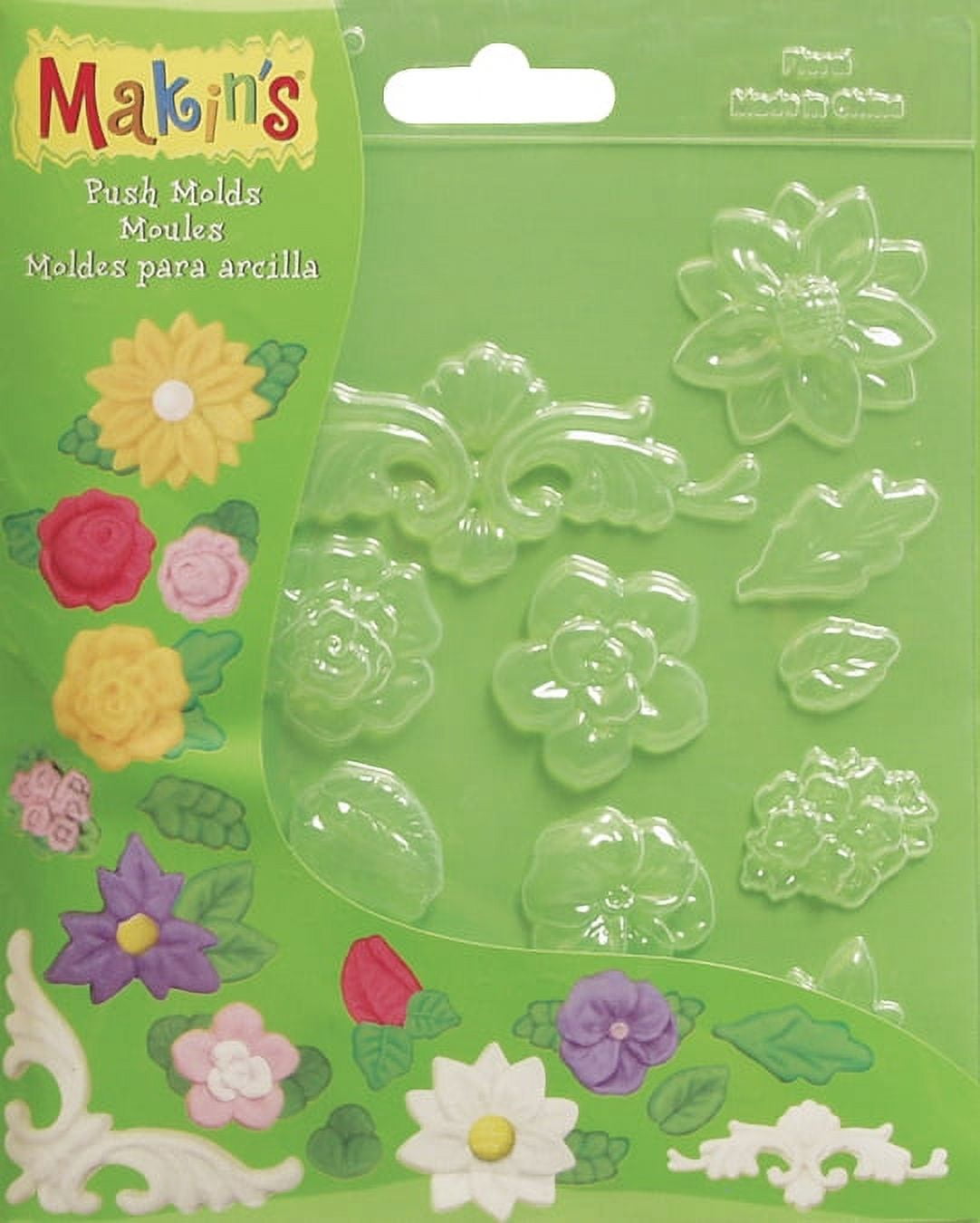 Makin's Clay Push Molds-Floral - Walmart.com