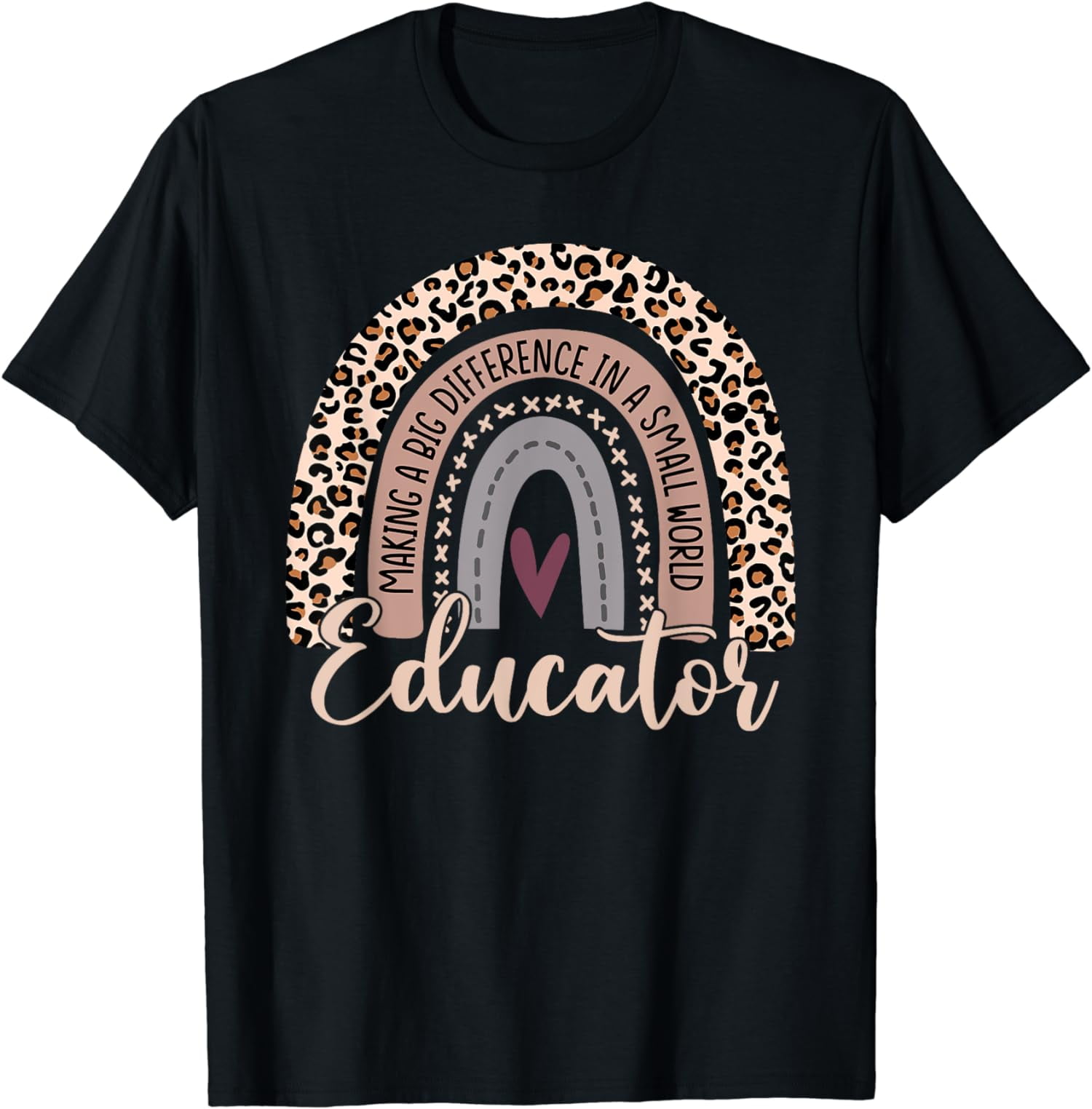 Making A Big Difference Leopard Rainbow Educator T-Shirt - Walmart.com