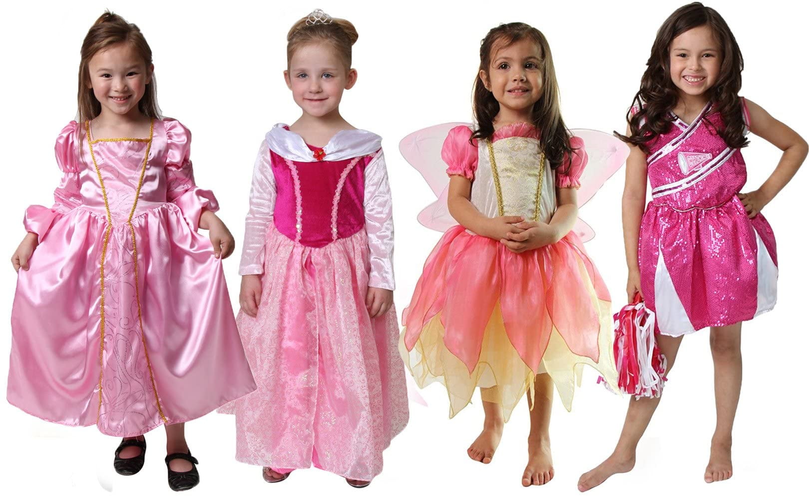 Making Believe Classic Storybook Princess Dress 4 Pack Set - Gold/Pink ...