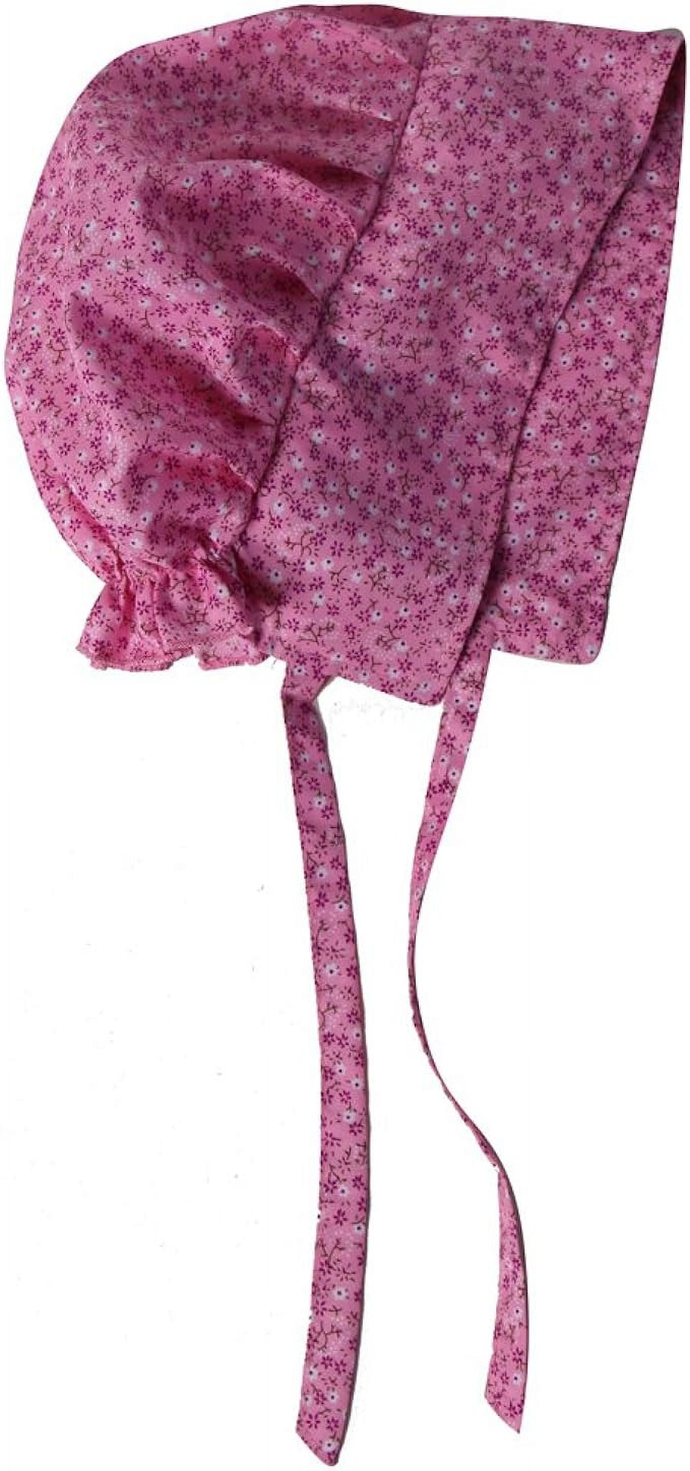 Making Believe Girls Classic Calico Pioneer Bonnet - 4-8 Years - Pink ...