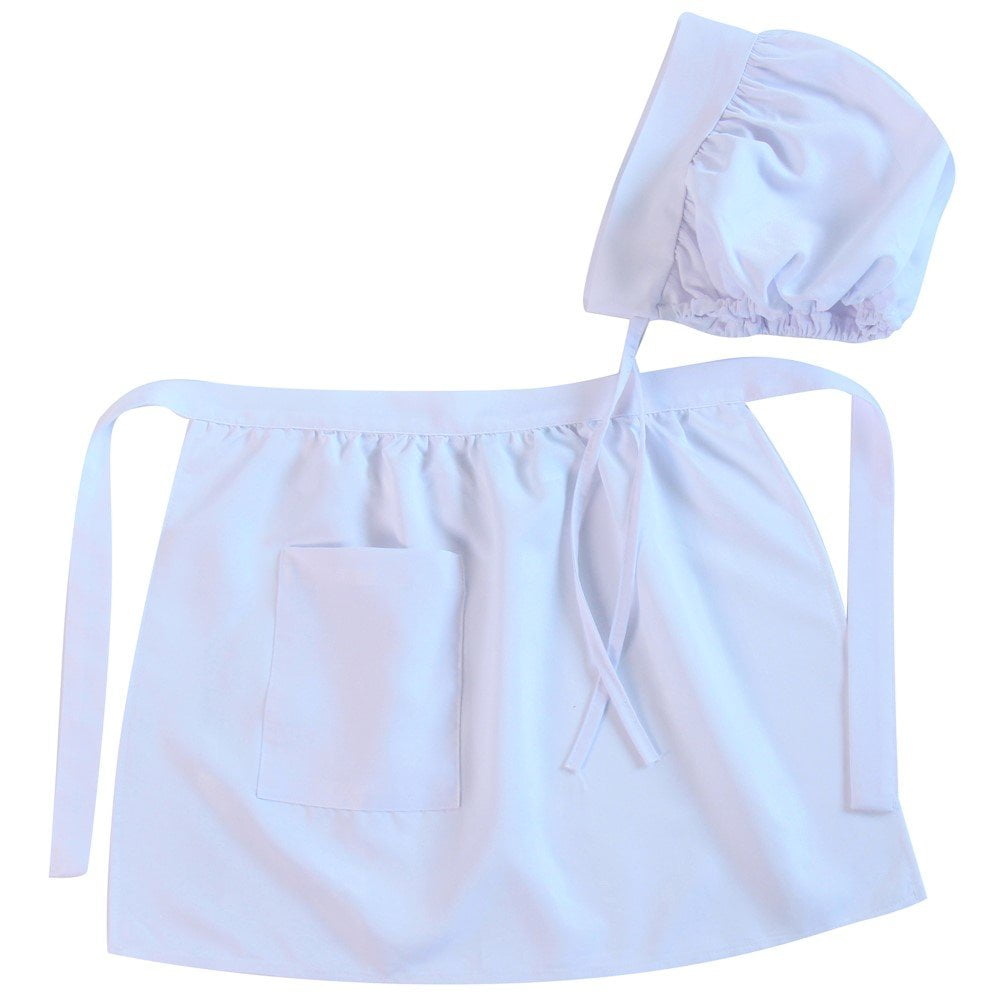 Making Believe Girls Puritan Colonial Classic Apron & Bonnet Set, Size ...