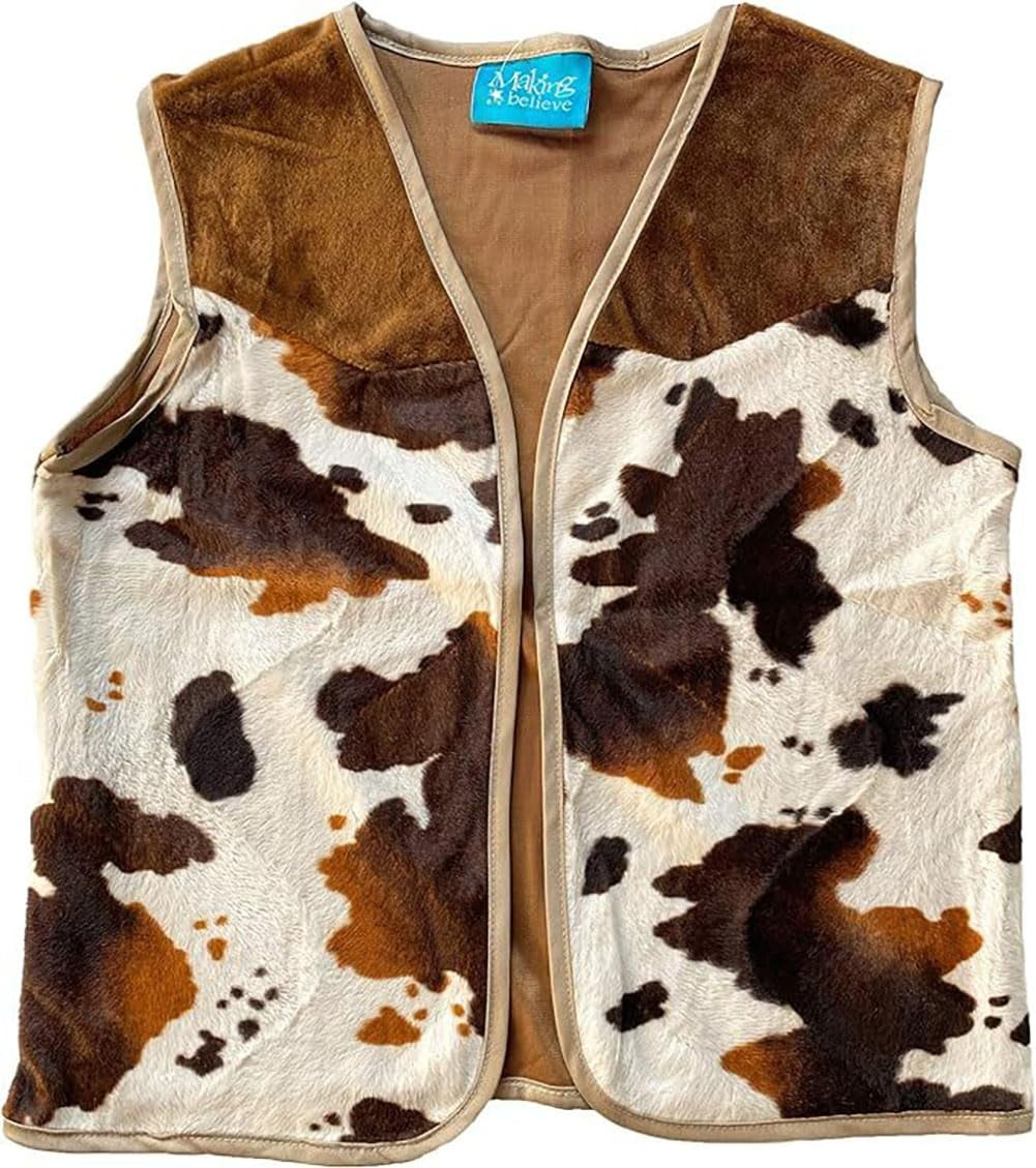Making Believe Kids Brown Cowboy or Cowgirl Western Dress Up Vest Size ...