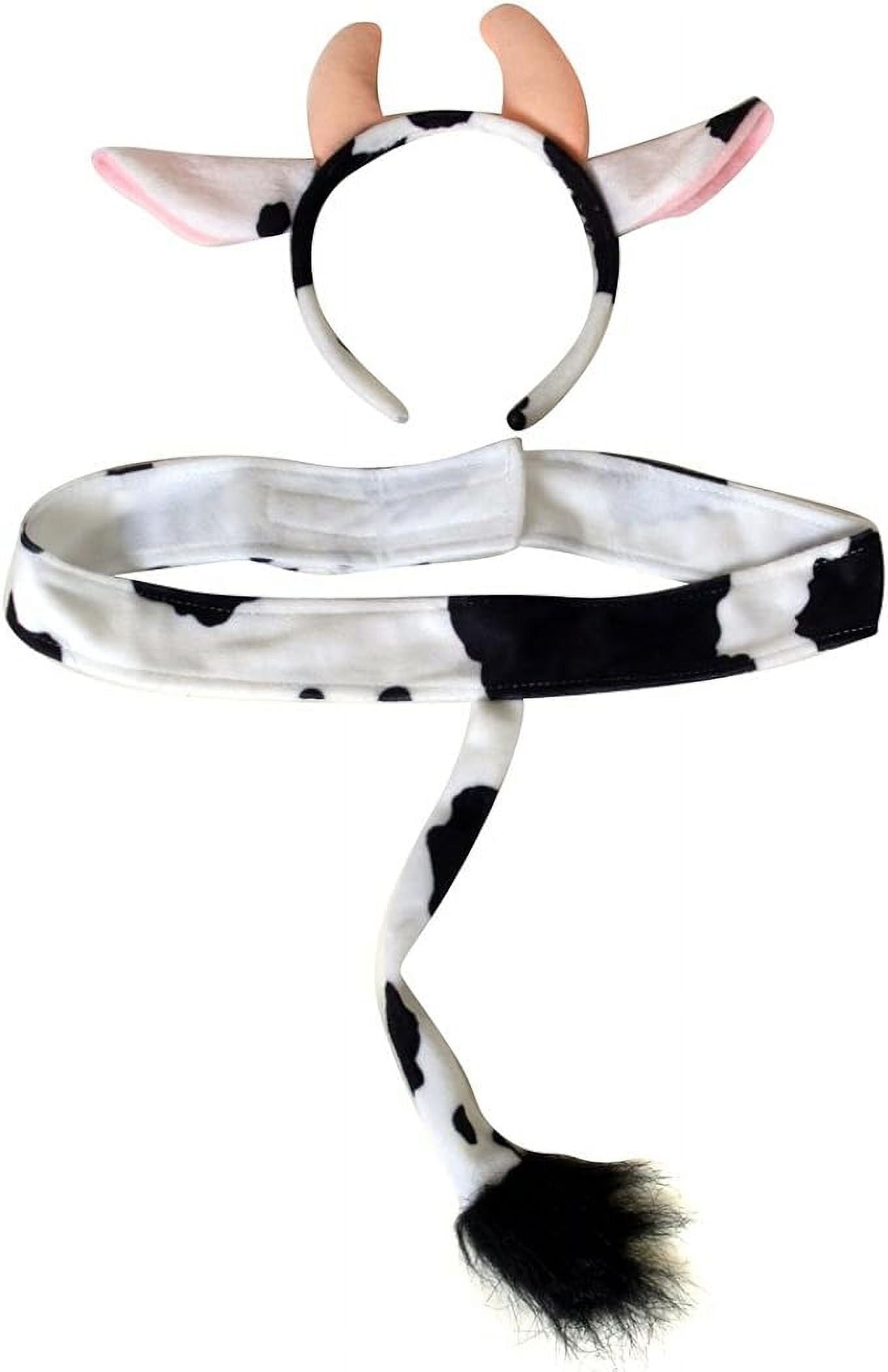 Making Believe Kids Plush Black & White Cow Headband Ears and Tail ...