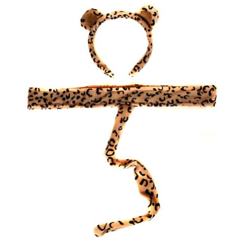 Making Believe Kids Plush Leopard Headband Ears & Tail Jungle Safari ...