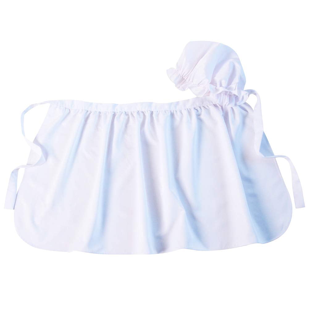 Making Believe Womens Classic Mop Cap and Apron Set, White - Walmart.com