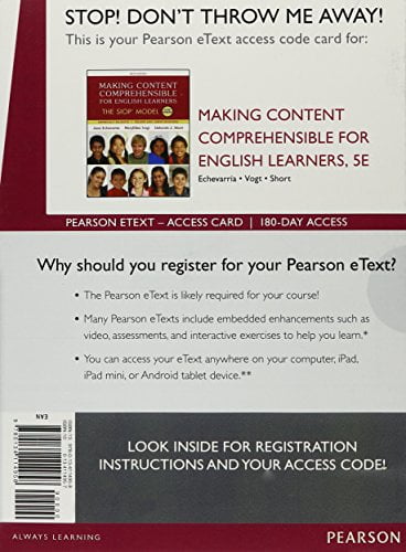 Pre-Owned Making Content Comprehensible for English Learners: The SIOP ...