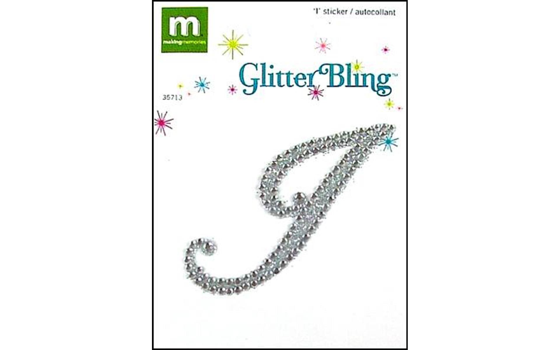 Making Mem Sticker Glitter Bling Monogram Script I - Walmart.com