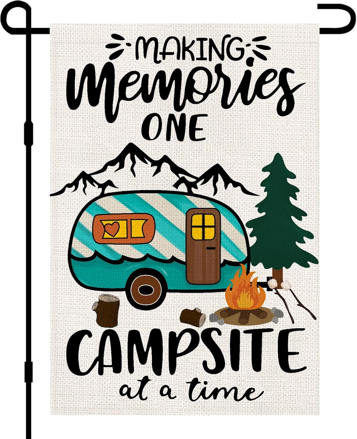 Making Memories One Campsite At A Time - Double-Sided Burlap Outdoor ...