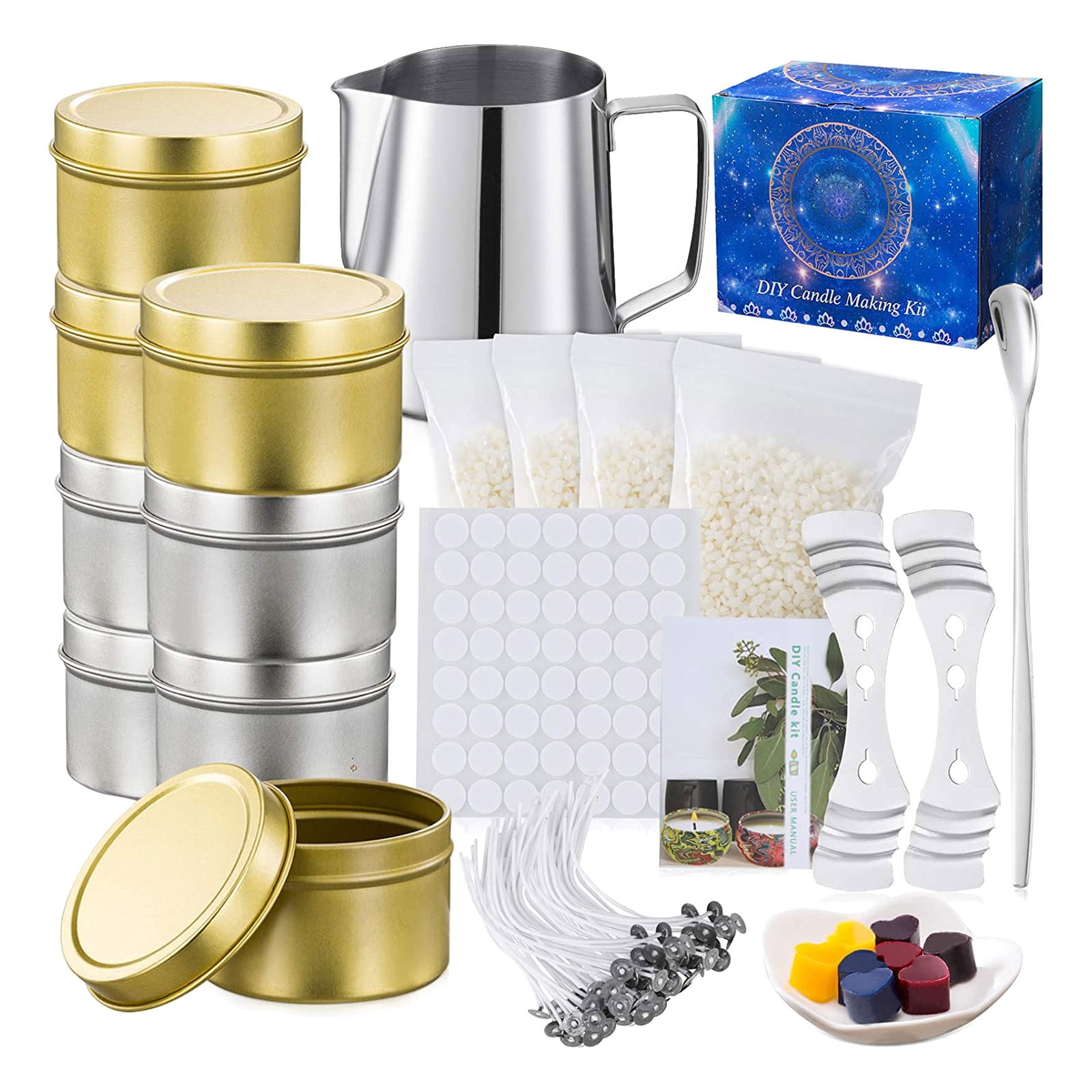 Making Wick Box Beeswax Candle Spoon Including Etc Kit DIY Wax Jar ...