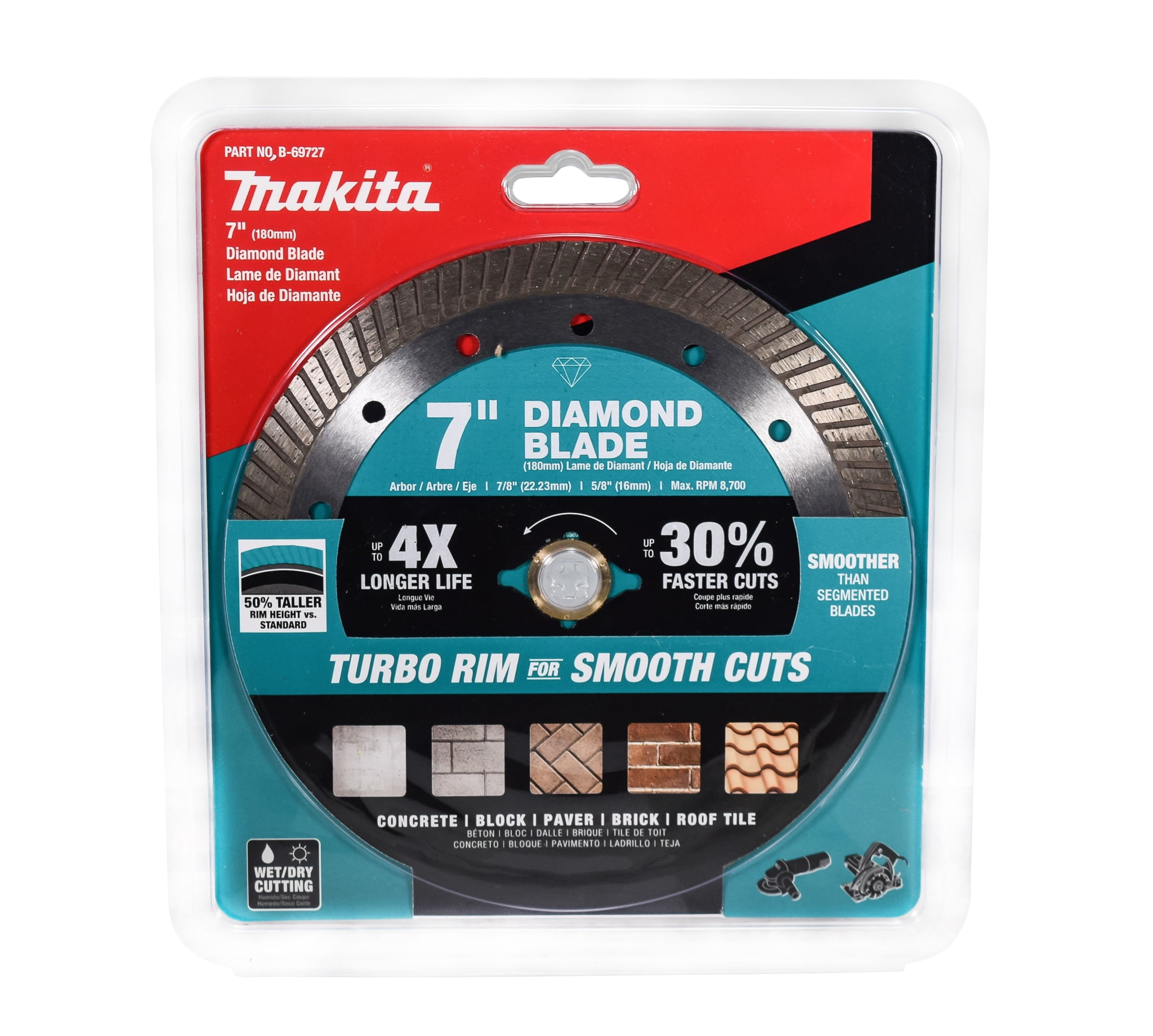 Makita 7" Diamond Blade, Turbo, General Purpose B-69727 - Walmart.com