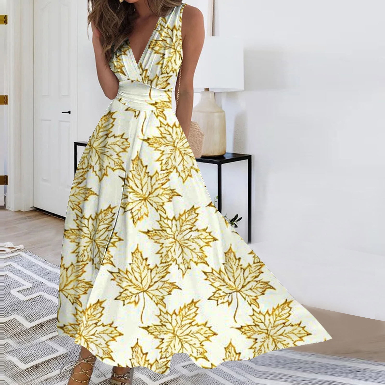 Women Dresses Casual Woman Plus Size Dresses Women Sleeveless Dress ...