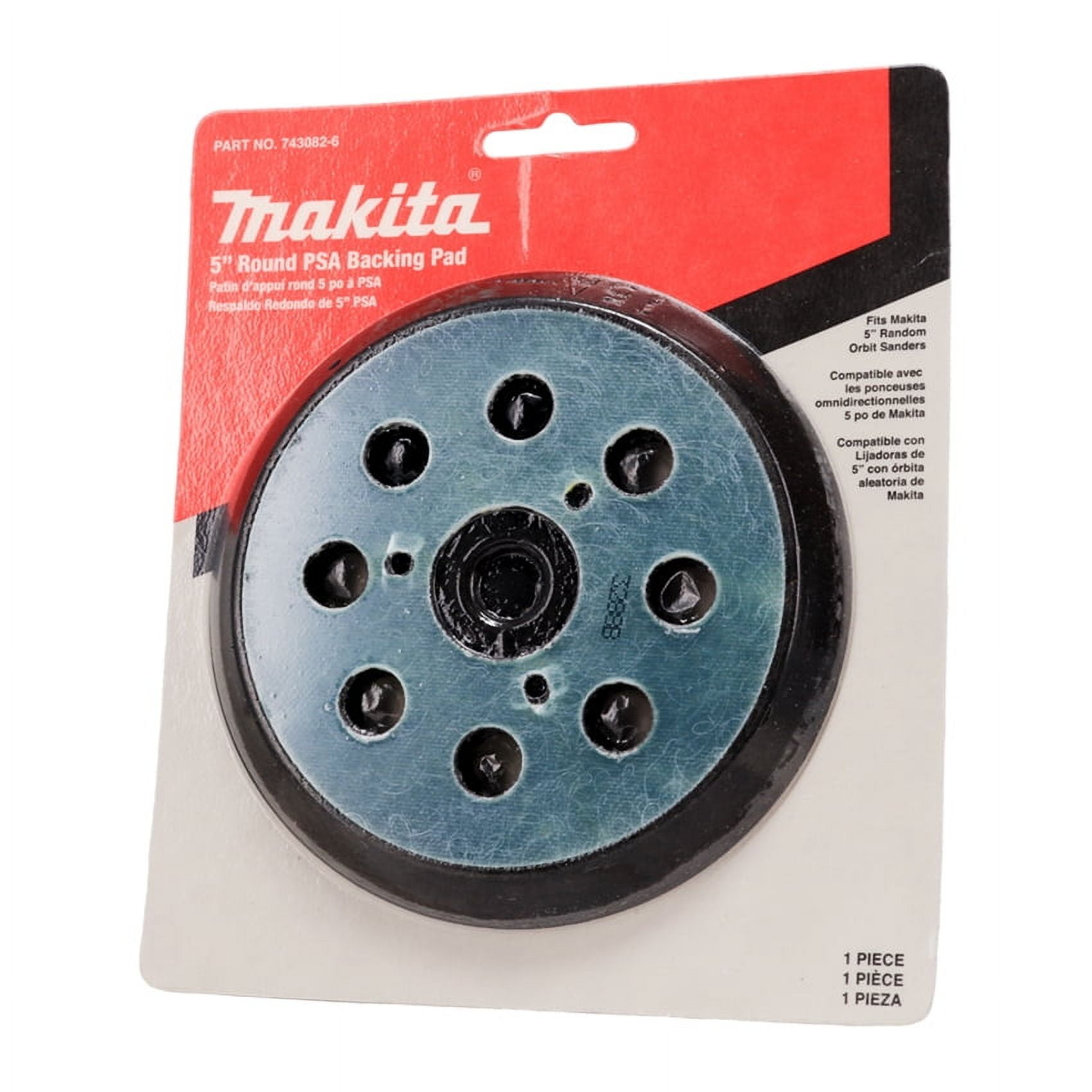Makita 743082-6 5" Round Backing Pad (PSA) for Sander BO5021K, BO5010 ...