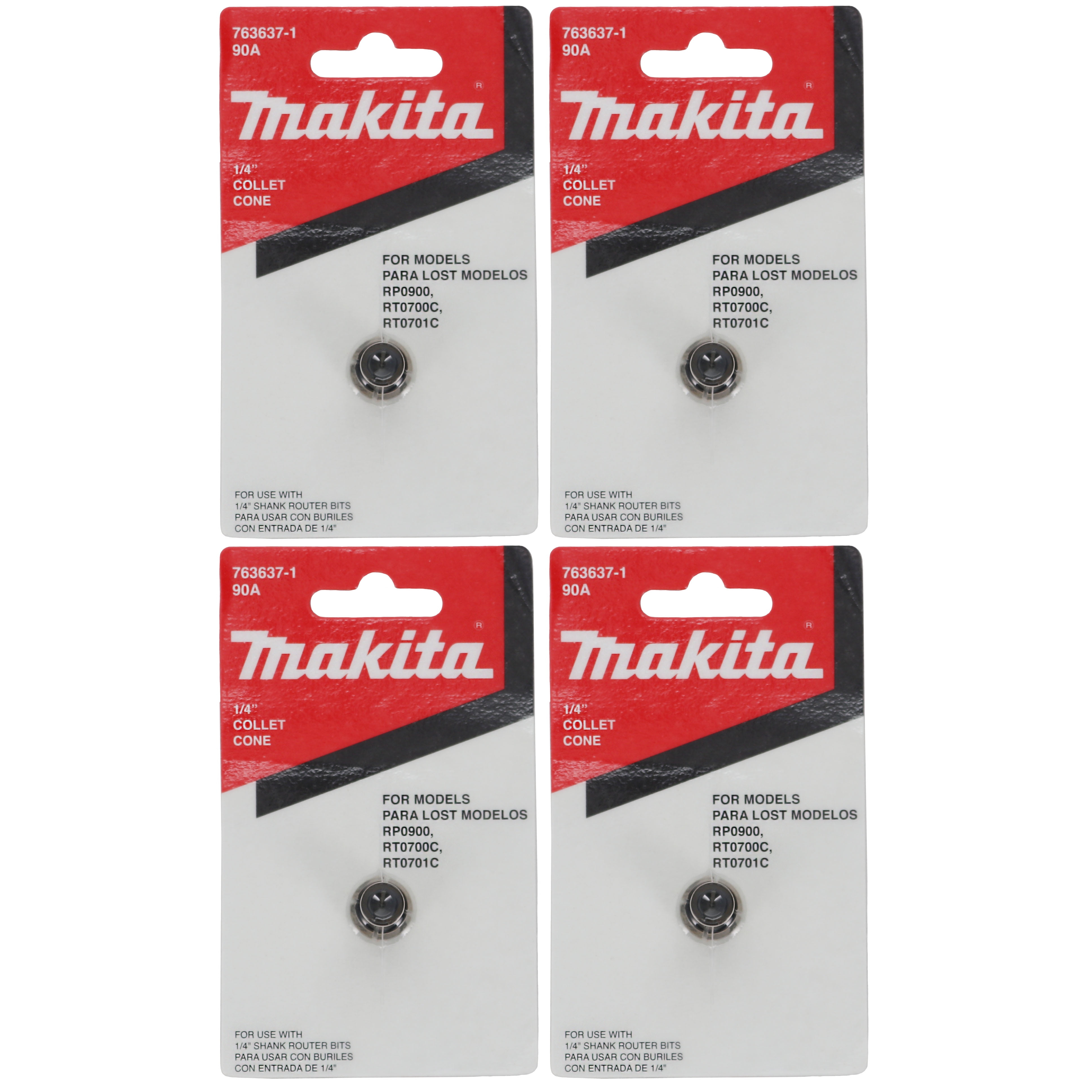 Makita 763637-1 1/4in Collet Cone Tool Replacement Part (4-Pack ...