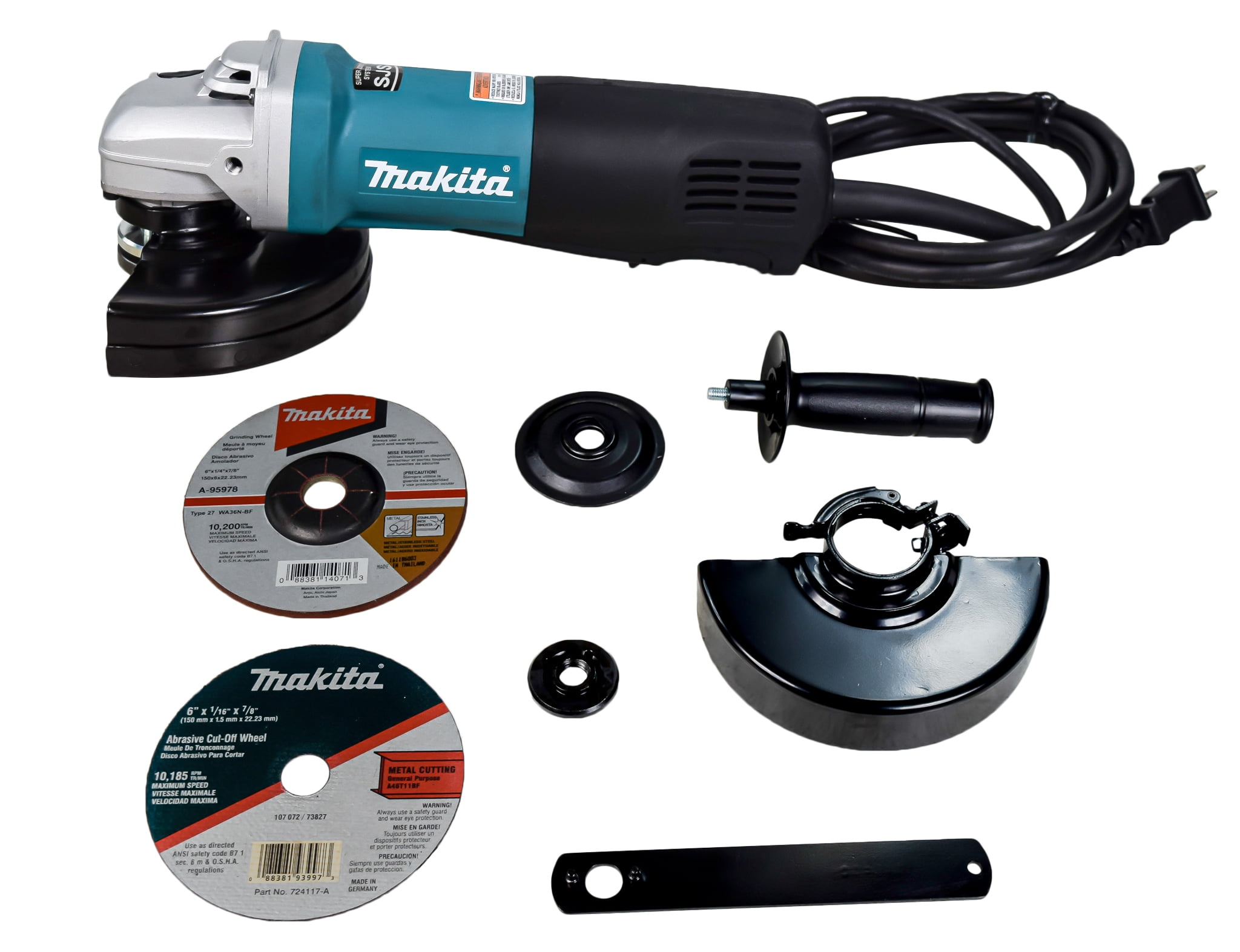 Makita High-Power Paddle Corded Angle Grinder, 6", Blue - Walmart.com