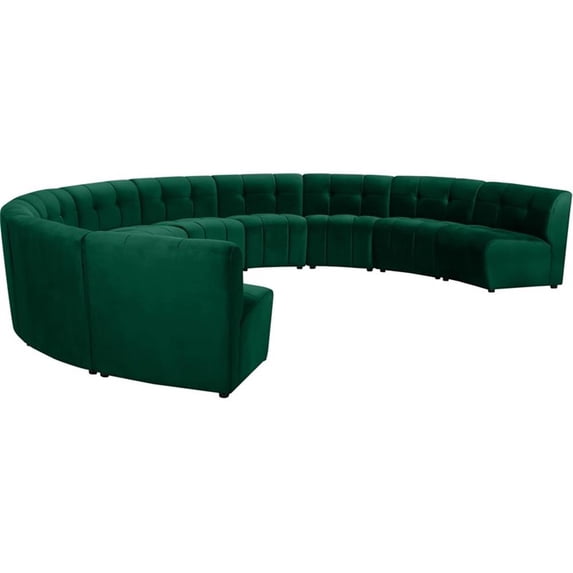 Maklaine 10-Piece Modular Contemporary Velvet Sectional Sofa in Green ...
