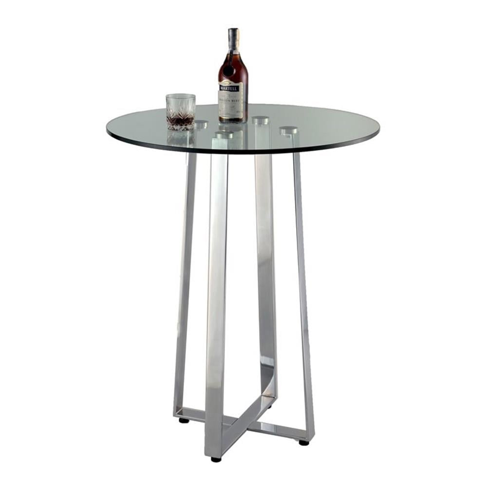 Maklaine 29.9" Contemporary Glass Top Counter Table in Clear - Walmart.com