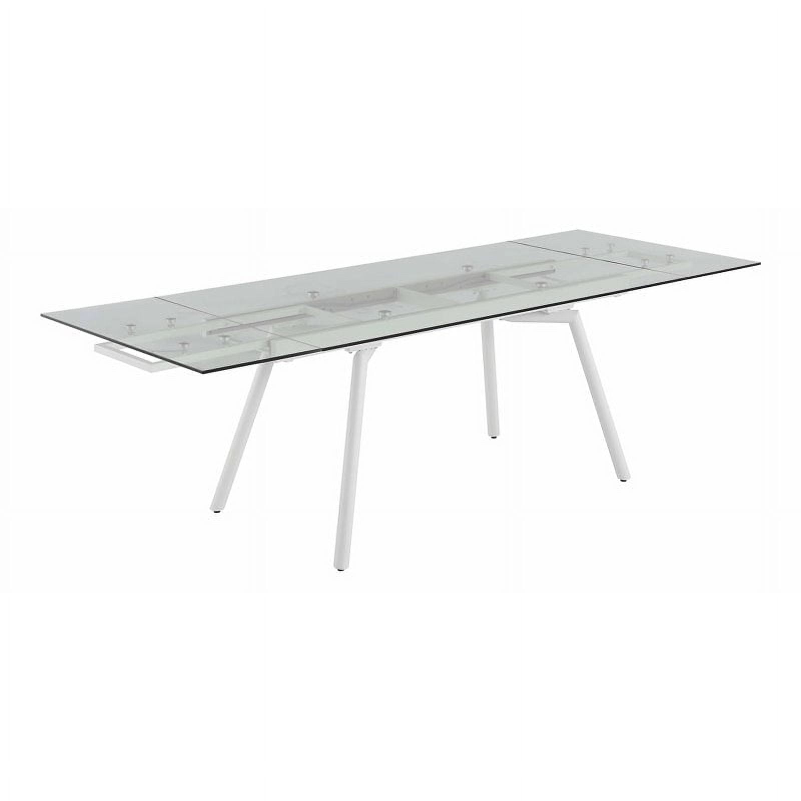Maklaine 63" Rectangular Steel and Glass Extendable Dining Table in ...