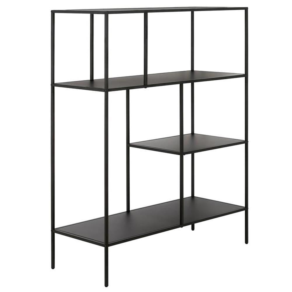 Maklaine Contemporary 48" Tall Bookcase in Black/Bronze - Walmart.com