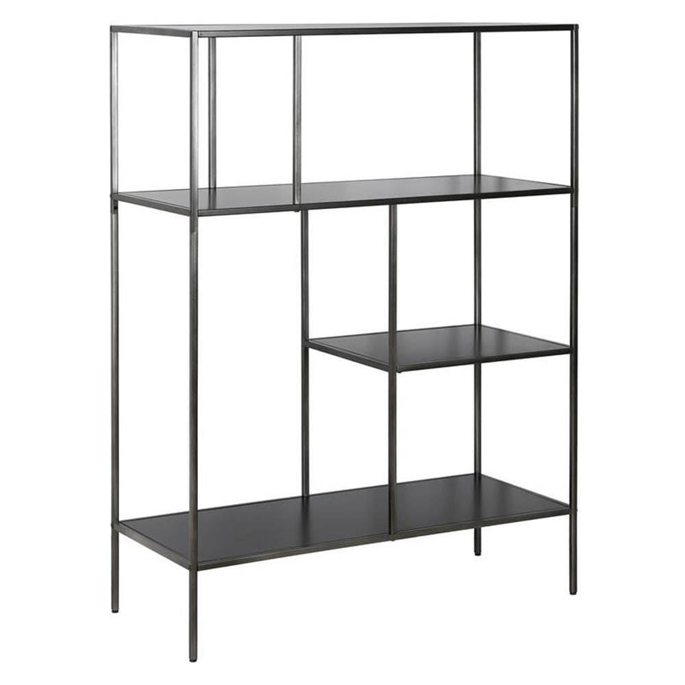 Maklaine Contemporary 48" Tall Bookcase in Gunmetal Gray - Walmart.com