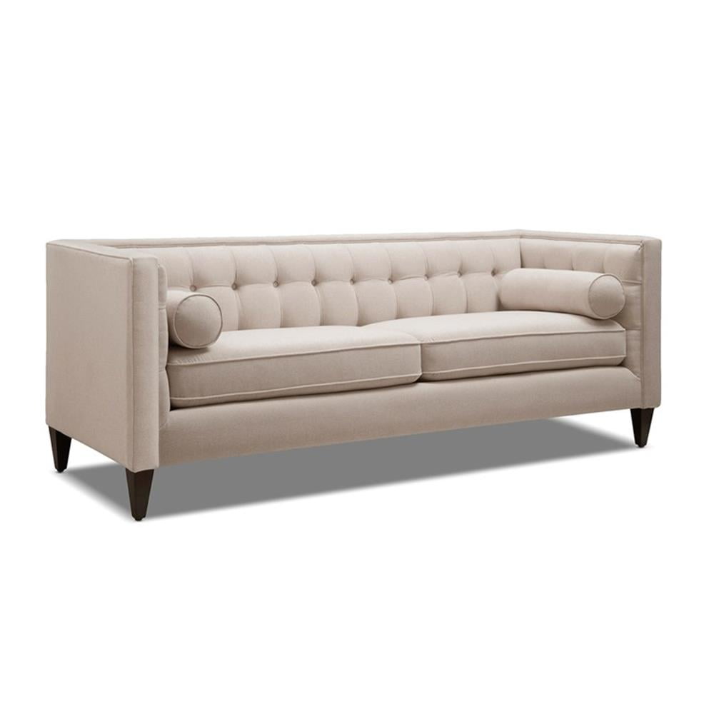 "Maklaine Quality Contemporary 84"" Tufted Tuxedo Couch Double Cushion ...