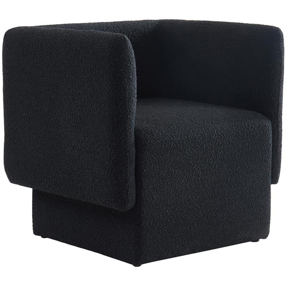Maklaine Contemporary Boucle Fabric Accent Chair With Wood Construction ...