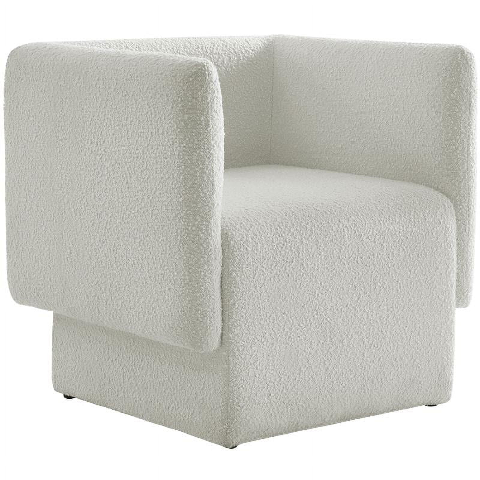 Maklaine Contemporary Boucle Fabric Accent Chair w/ Wood Construction ...