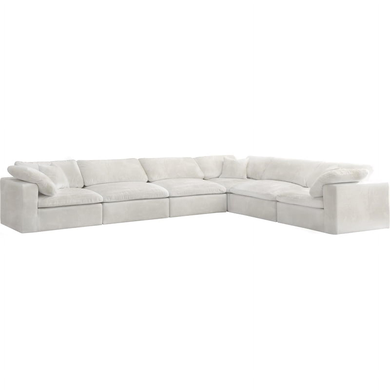 Maklaine Contemporary Velvet Down Filled Modular Sectional Sofa in Cream - Walmart.com