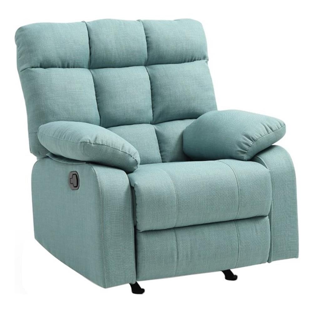 Maklaine Stylish Contemporary Rocking Recliner in Teal Turquoise Fabric ...