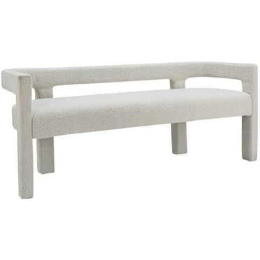 Jofran Gwen Modern Luxury Jacquard Fabric Upholstered Sculpture Bench ...