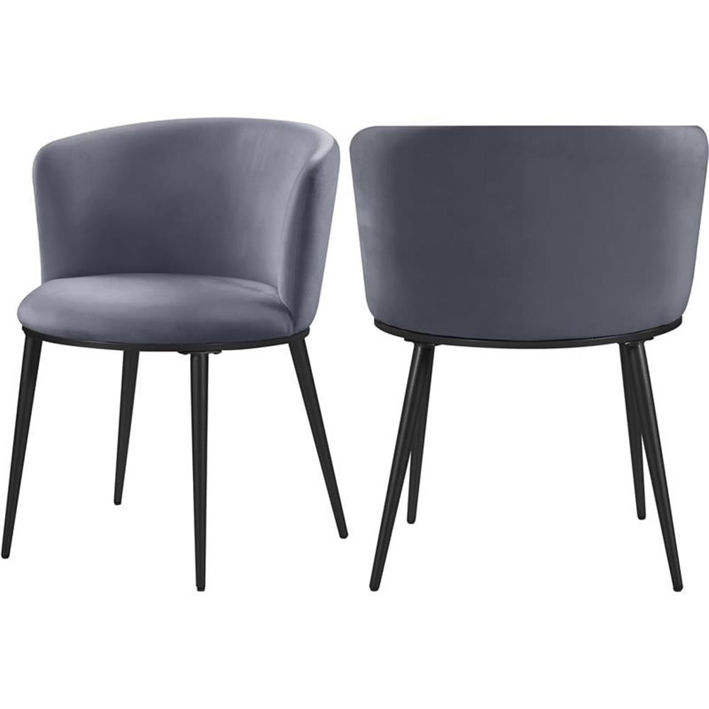 Maklaine Contemporary Soft Gray Velvet Dining Chair (Set of 2 ...