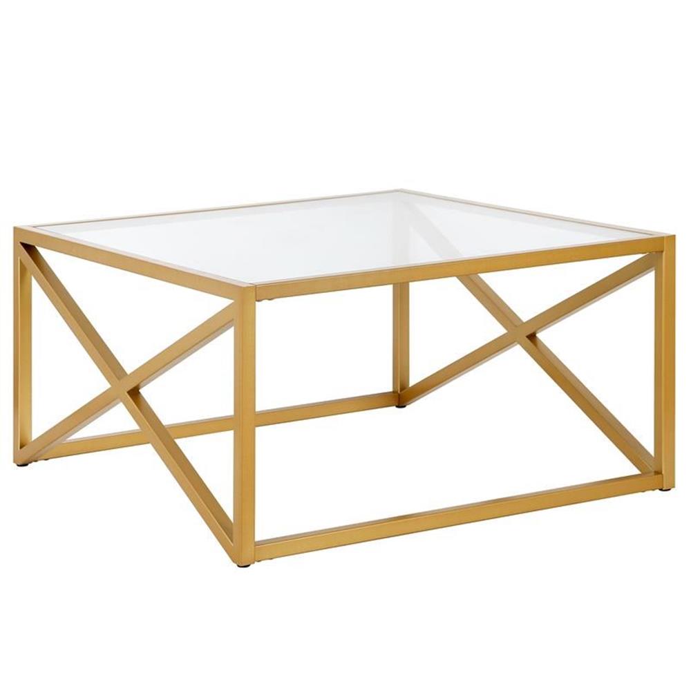 Maklaine Contemporary Square Coffee Table in Black/Bronze - Walmart.com
