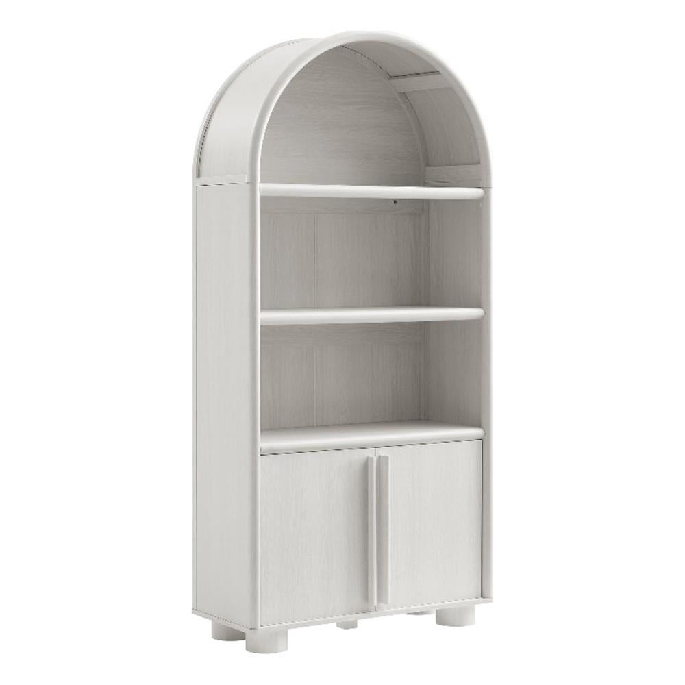 Maklaine Contemporary Tall Arched Display Cabinet Bookcase in Ash ...