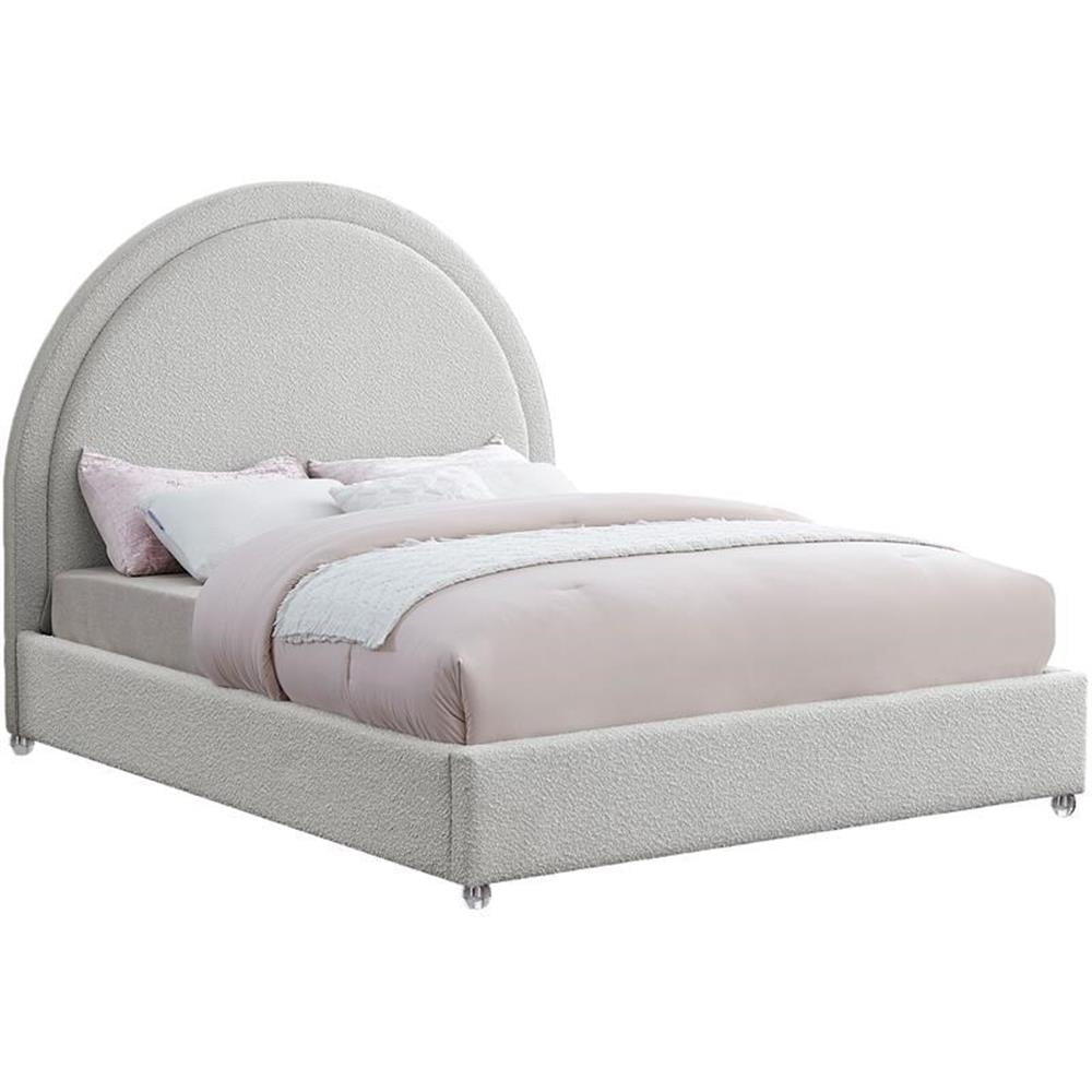 Maklaine Contemporary designed Cream Finished Fabric Full Bed - Walmart.com