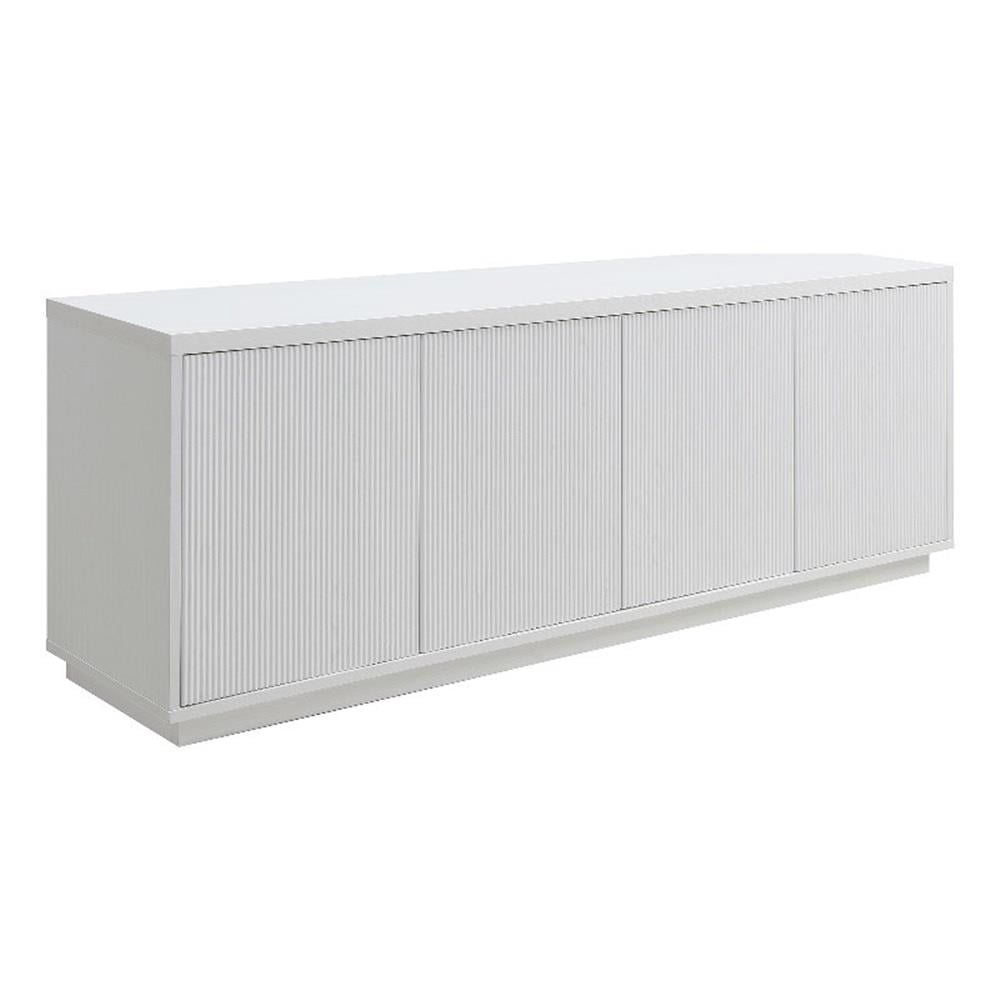 Maklaine Engineered Wood Transitional 70" White/PVC TV Stand - Walmart.com