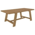 Maklaine Farmhouse Wood Rectangular Trestle Base Dining Table in Brown ...