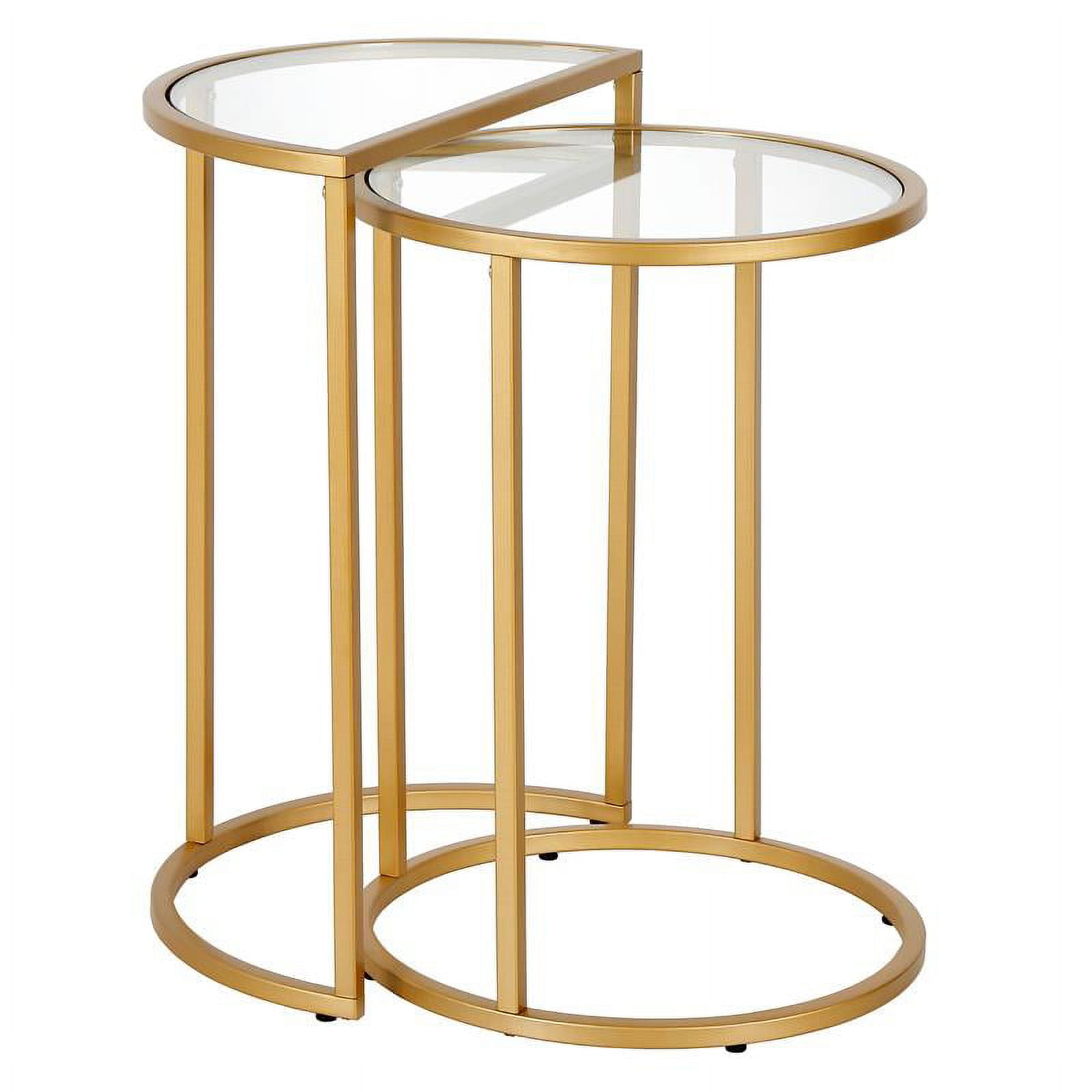 Maklaine Mid-Century Brass Nested Side Table Set - Walmart.com