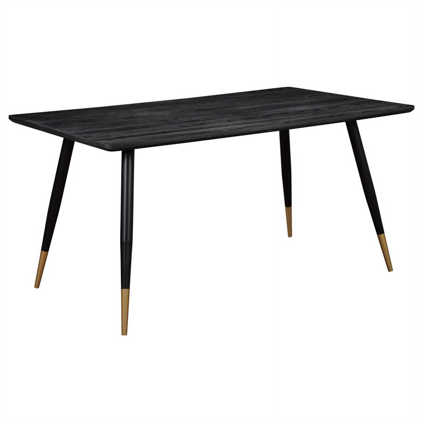 Maklaine Mid-Century Wood Rectangular Dining Table in Black and Gold ...