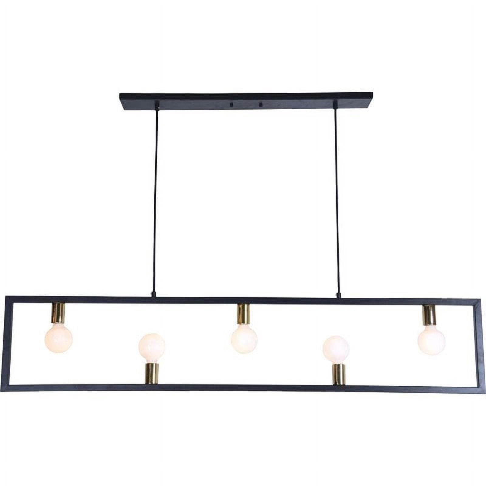 Maklaine Modern 5 Light Island Light in Matte Black and Brass - Walmart.com