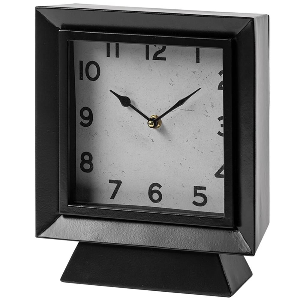 Maklaine Modern / Contemporary Black Metal Square Table Clock - Walmart.com