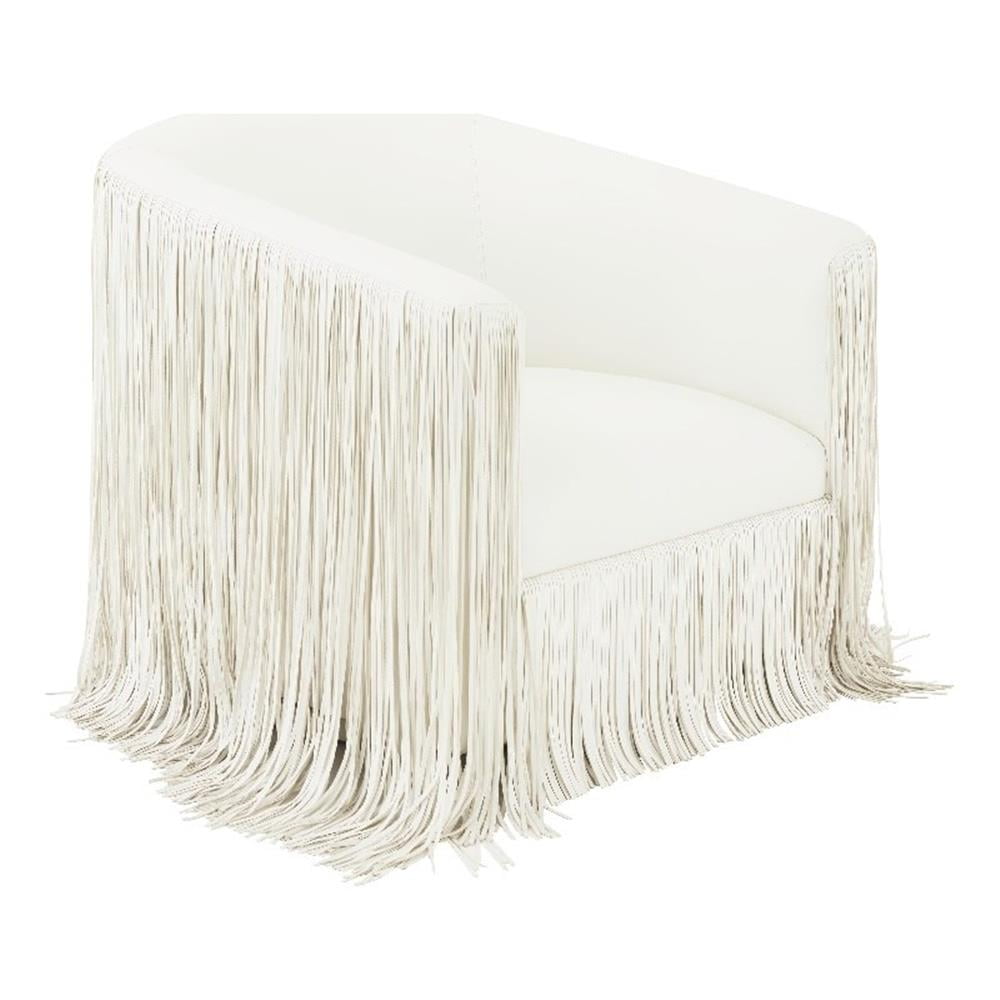 Maklaine Modern Contemporary Ivory Vegan Leather Swivel Chair - Walmart.com