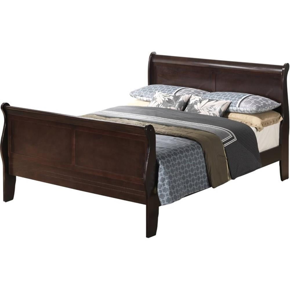 Maklaine Modern / Contemporary King Sleigh Bed in Cappuccino - Walmart.com