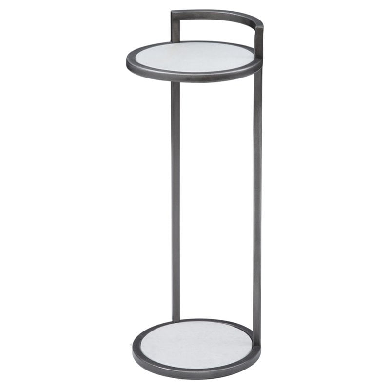 Maklaine Modern / Contemporary Marble Scatter Table in Black and White ...